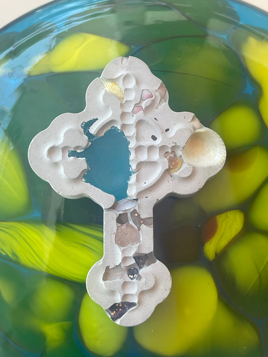 Concrete Cross -Glow Stone – From Bits & Pieces